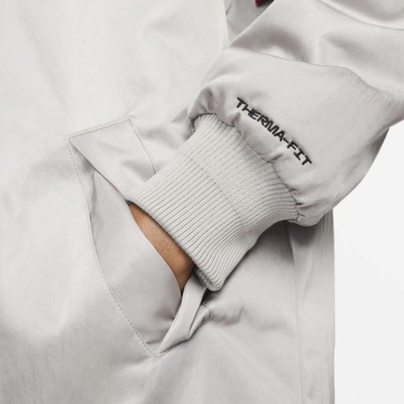 Nike | Jackets & Coats | Nike Air Thermafit Womens Fauxfill Long Bomber ...